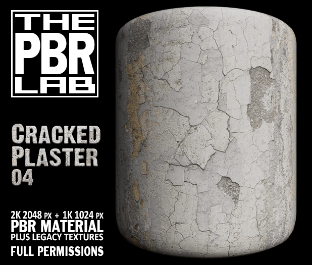 Second Life Marketplace - The PBR Lab - Cracked Plaster 04